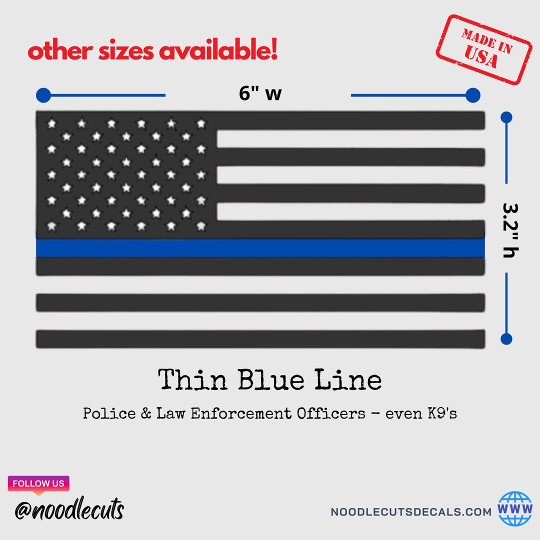 Thin Blue Line Flag Decal Sticker, Back the Blue Decal, Patriotic Car ...