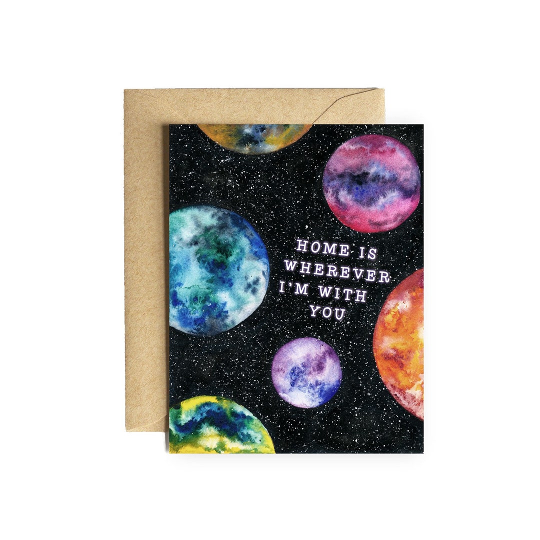 Solar System Card "home is Wherever I'm With You" Anniversary Valentine ...