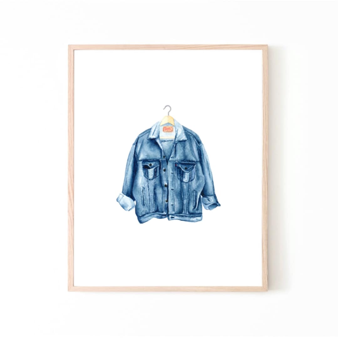 Denim Jacket Print | Jean Jacket Denim Love Unique Wall Art Home Decor ...