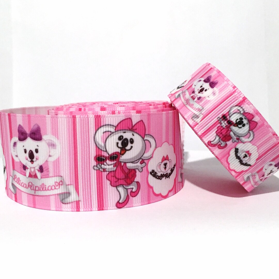 GROSGRAIN RIBBON 1.5" & 7/8" Adorable Mouse Pink Printed Sold by the ...