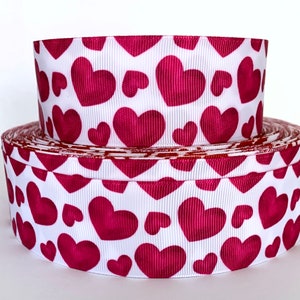 GROSGRAIN RIBBON 5/8", 7/8", 1.5" & 3" Valentine's Mother's Day Hearts ...