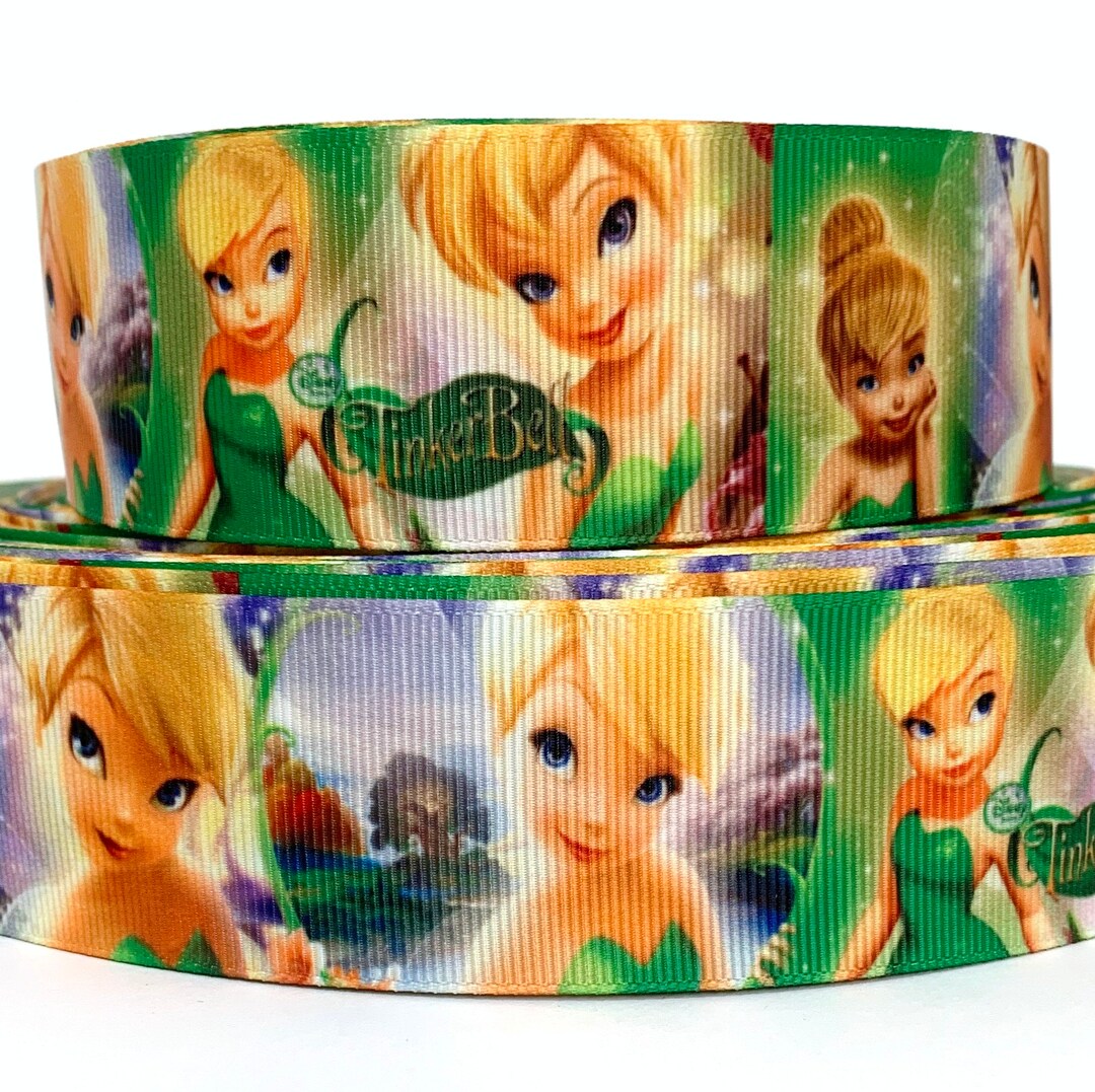 Grosgrain Ribbon 5/8", 7/8", 1.5" & 3" Tinkerbell Fairy Princess ...