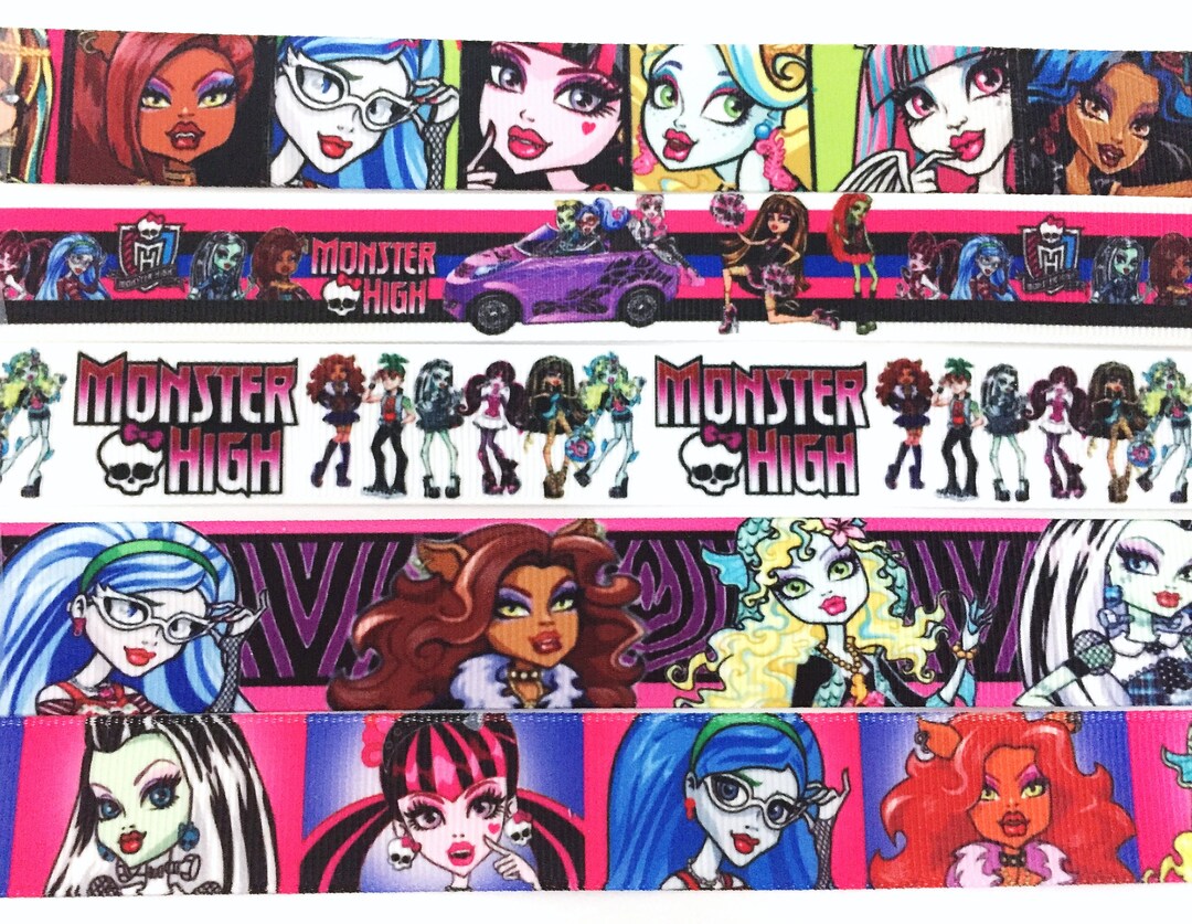 GROSGRAIN RIBBON 7/8" & 1" Monster High 5 Yard Mixed Lot Printed ...