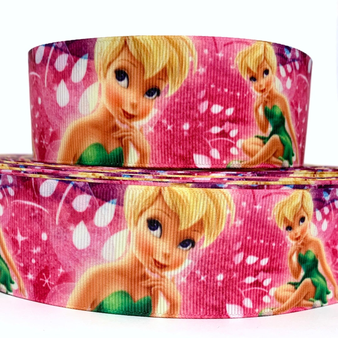 Grosgrain Ribbon 5/8", 7/8", 1.5" & 3" Tinkerbell Princess Cartoon ...
