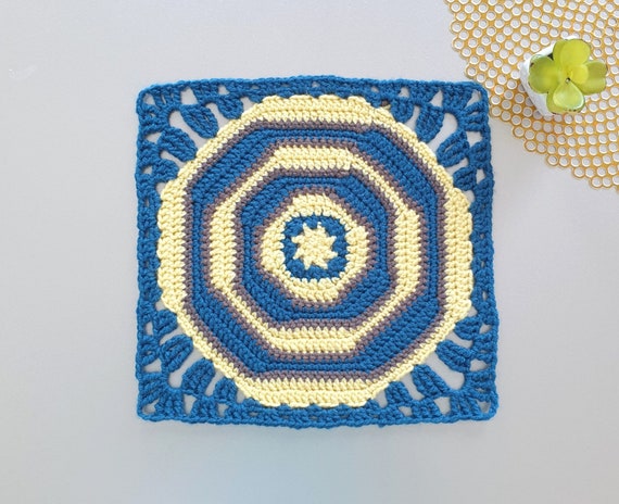12 Inch Crochet Square Motif Pattern Crochet Octagon Square - Etsy