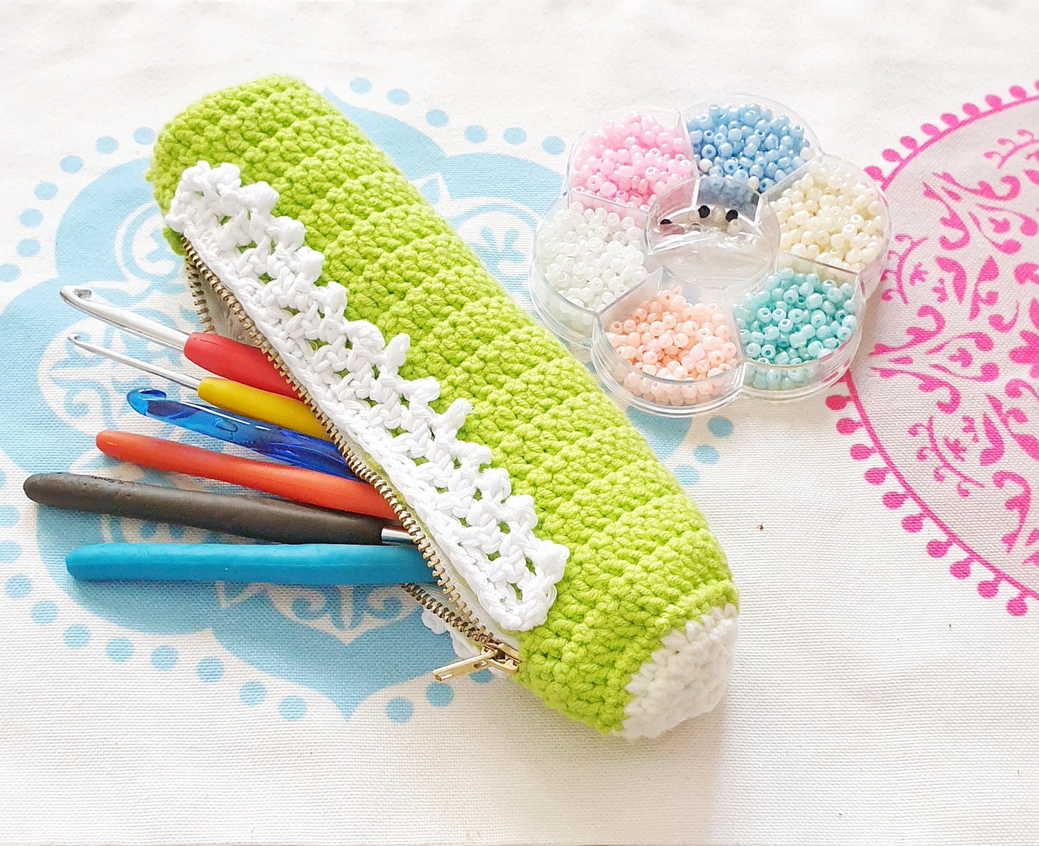 Crochet Case Pattern, Crochet Hook Case Pattern, Crochet Pencil Case ...