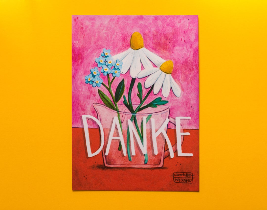 Extra Large Thank You Flower Post Card Printed in a Climate-neutral Way ...