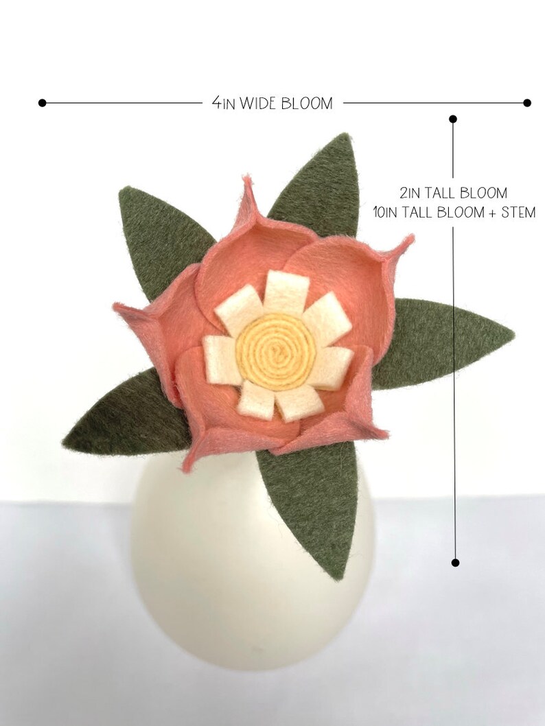 Primrose / Felt Flowers / Felt Flower Stem / Felt Flower | Etsy