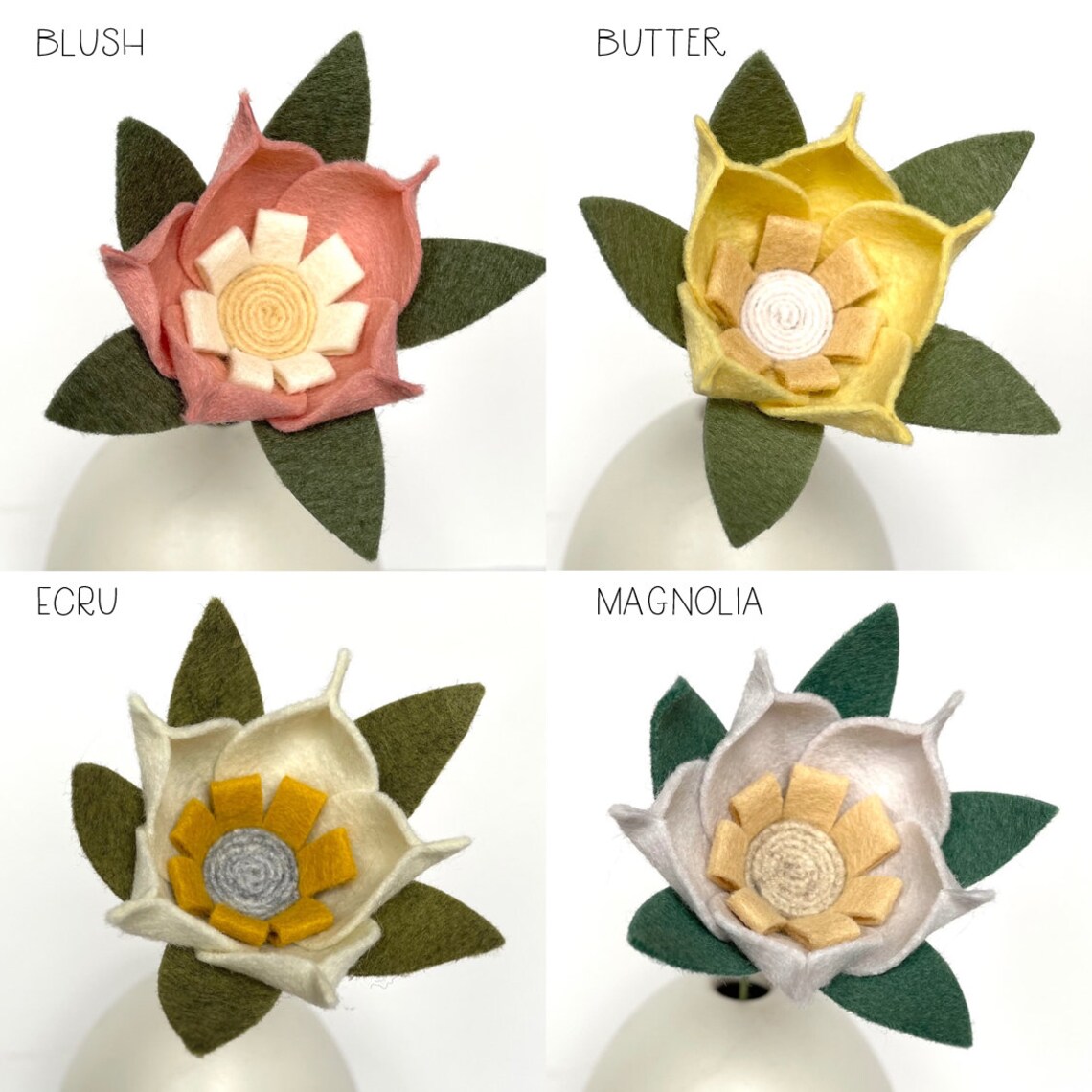 Primrose / Felt Flowers / Felt Flower Stem / Felt Flower | Etsy