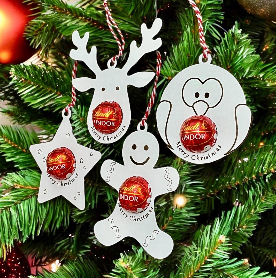 Personalized Christmas Tree Decoration | Lindt Chocolate Holder ...