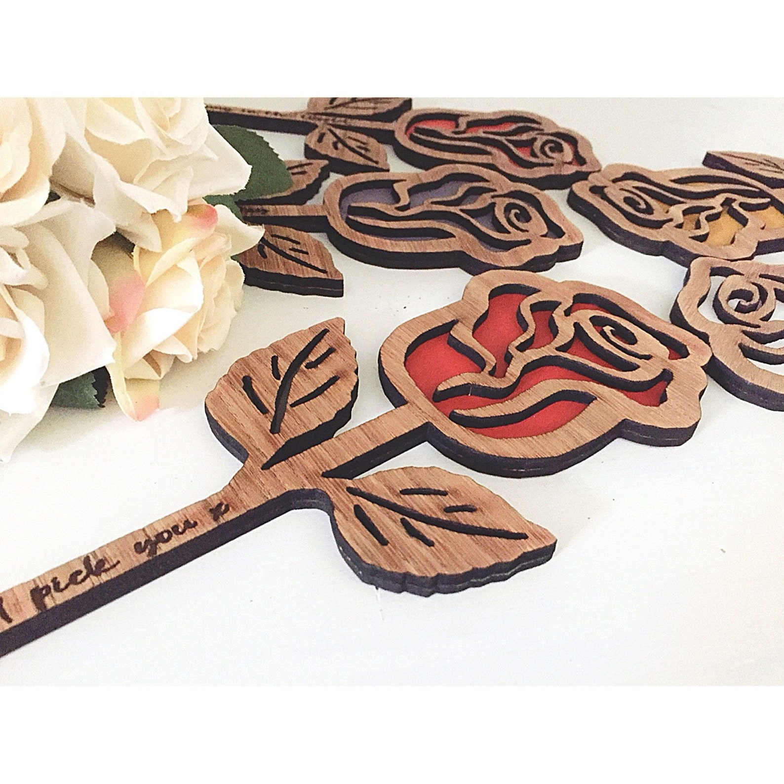Personalised Keepsake Wooden Rose Mother's Day Gift - Etsy
