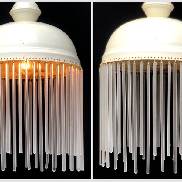 Art Deco Retro 80s Ceiling Hall Light Murano Milk Glass Chandelier - Etsy