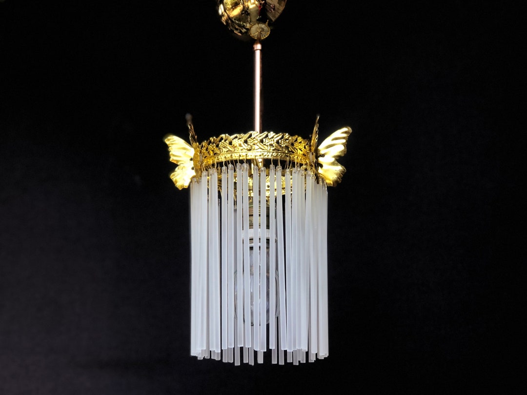 Art Deco Retro 80s Single Ceiling Pendant Light Vintage Milk - Etsy