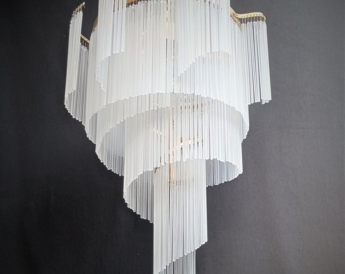 Vintage Art Deco Retro 80s Ceiling Hall Light Murano Milk Glass ...