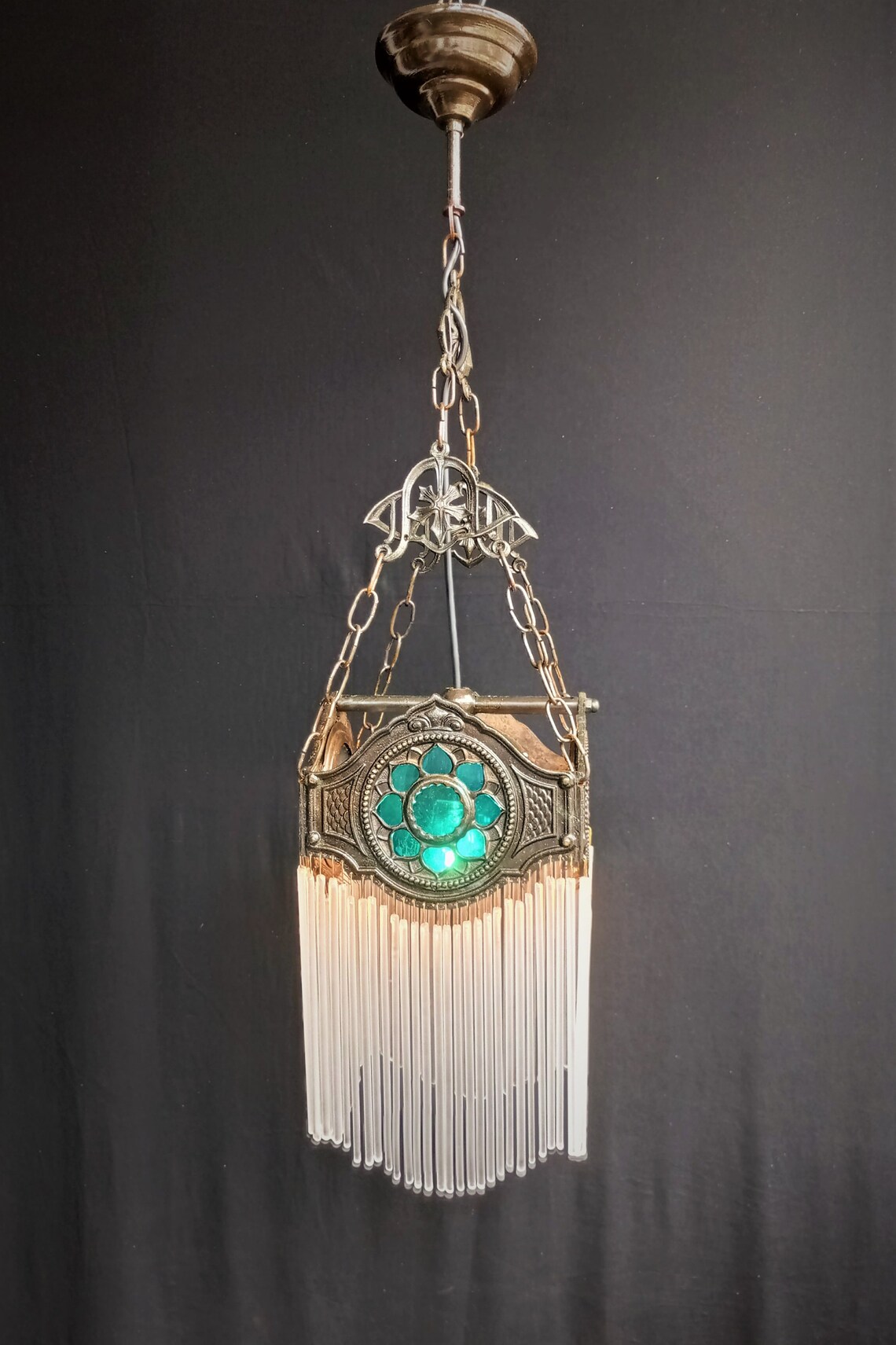 Vintage Art Deco Retro 80s Ceiling Hall Light Murano Milk - Etsy