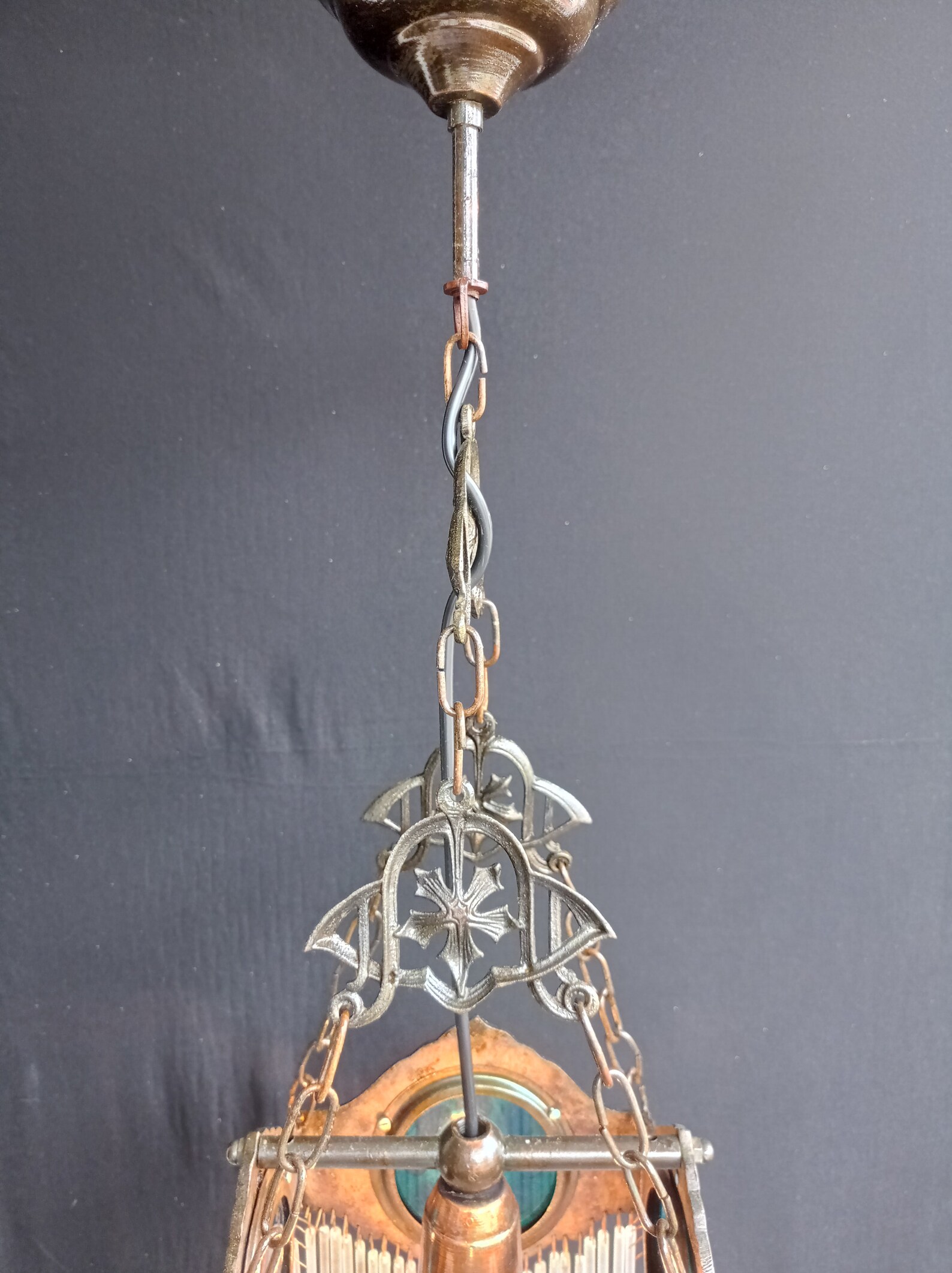 Vintage Art Deco Retro 80s Ceiling Hall Light Murano Milk Glass ...