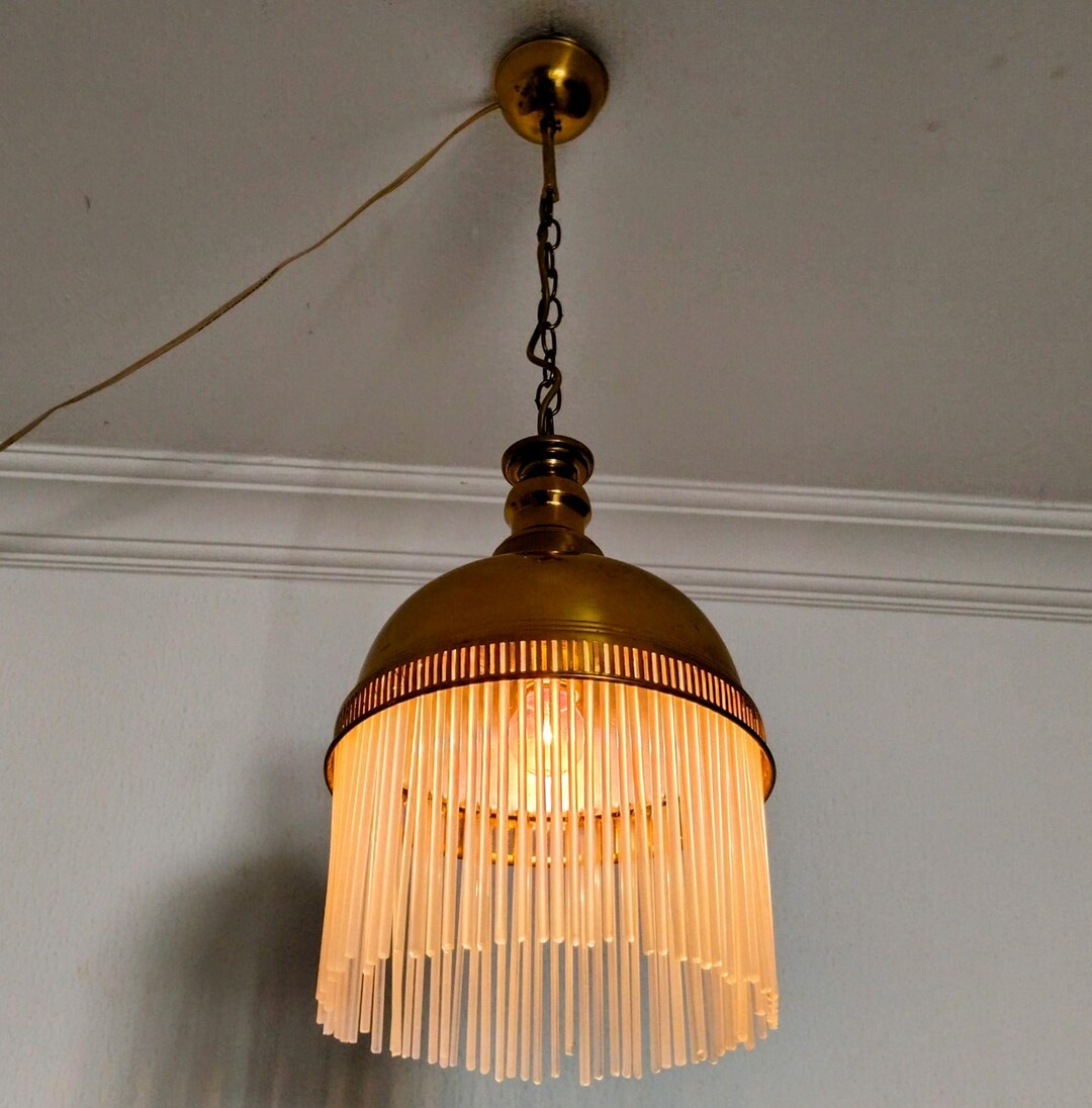 Vintage Art Deco Retro 80s Ceiling Hall Light Murano Milk Glass ...