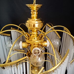 Vintage Art Deco Retro 80s Ceiling Hall Light Milk Glass Stick ...