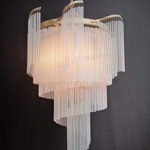 Vintage Art Deco Retro 80s Ceiling Hall Light Murano Milk Glass ...