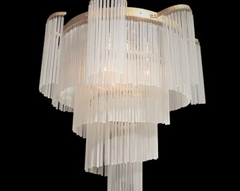 Vintage Art Deco Retro 80s Ceiling Hall Light Murano Milk Glass ...