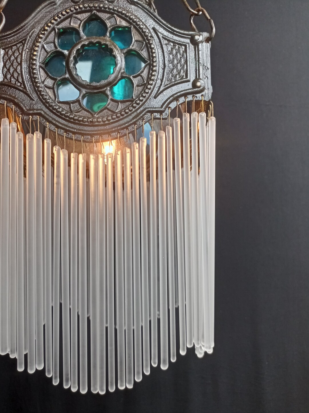 Vintage Art Deco Retro 80s Ceiling Hall Light Murano Milk Glass ...