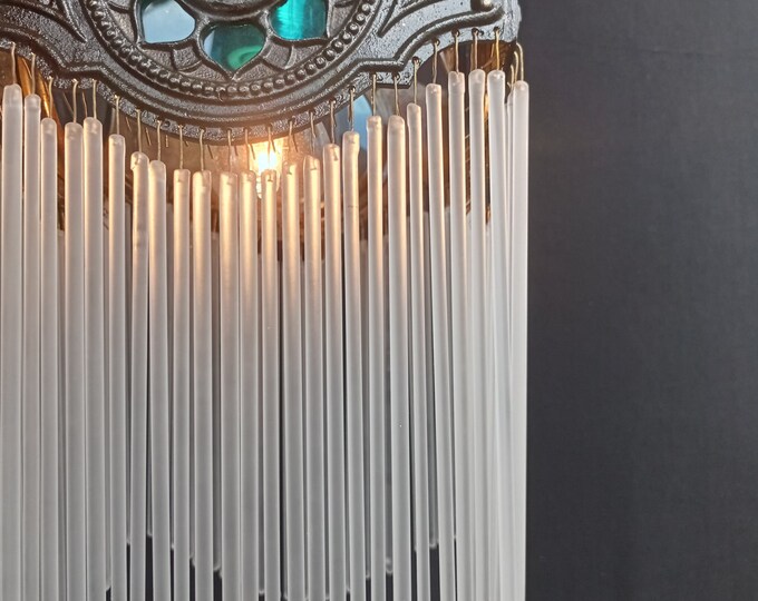 Vintage Art Deco Retro 80s Ceiling Hall Light Murano Milk Glass ...