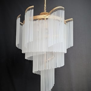 Vintage Art Deco Retro 80s Ceiling Hall Light Murano Milk Glass ...