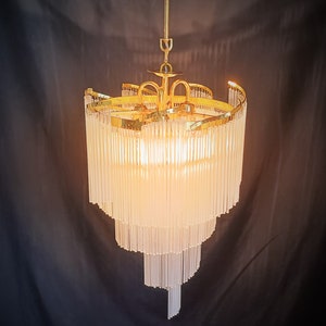 Vintage Art Deco Retro 80s Ceiling Hall Light Murano Milk Glass ...
