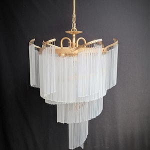 Vintage Art Deco Retro 80s Ceiling Hall Light Murano Milk Glass ...