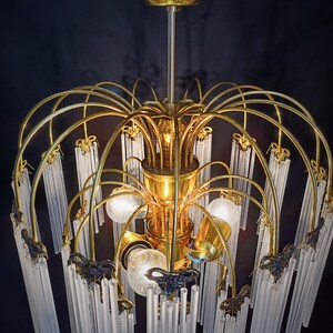 Vintage Art Deco Retro 80s Ceiling Hall Light Murano Milk Glass ...