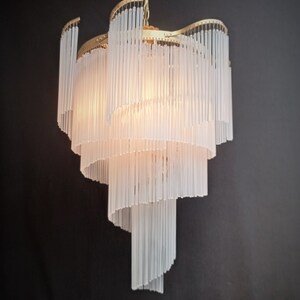 Vintage Art Deco Retro 80s Ceiling Hall Light Murano Milk Glass ...