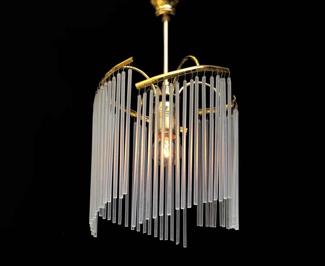 Vintage Art Deco Retro 80s Ceiling Hall Light Murano Milk Glass ...