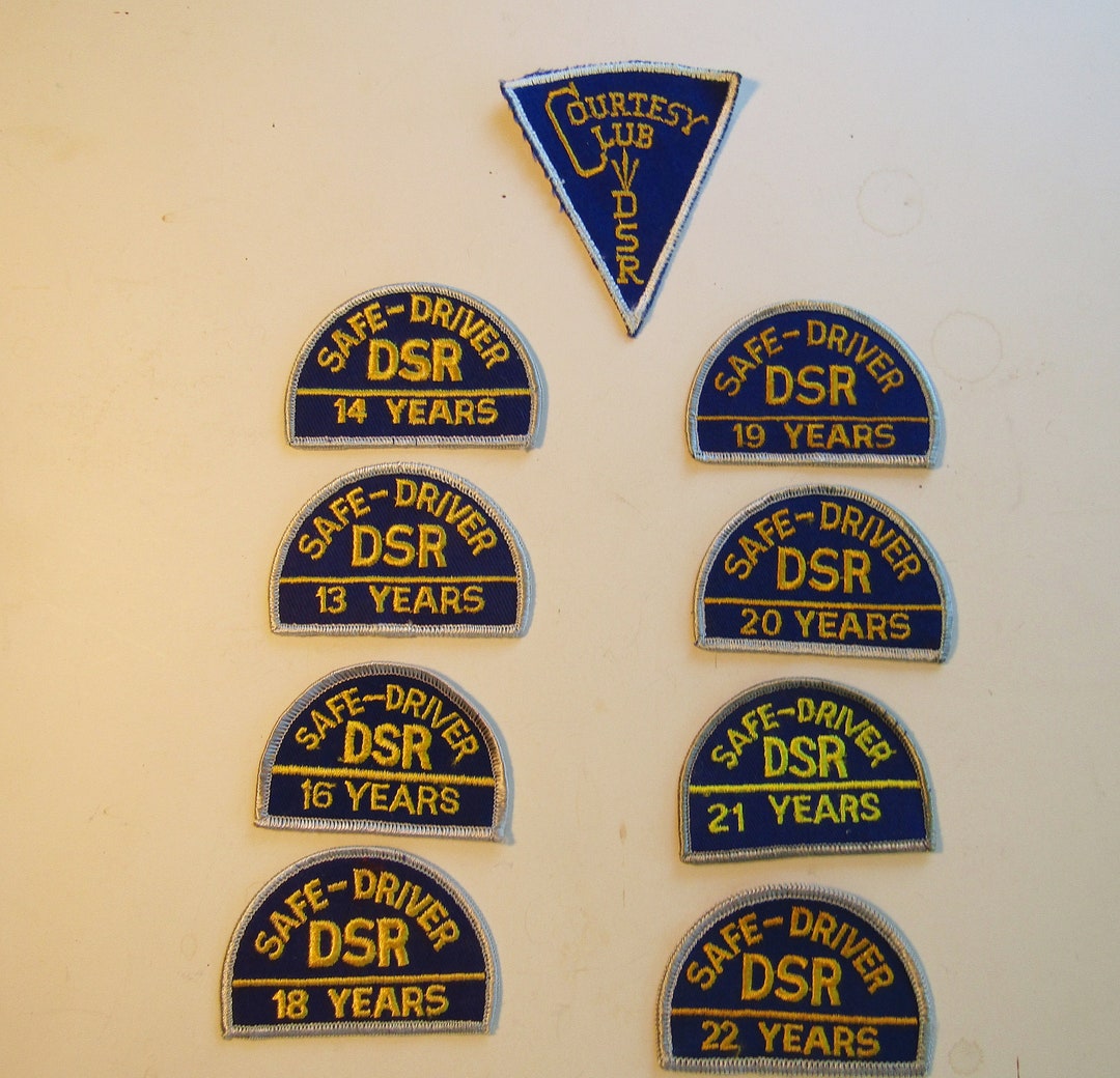 Lot of 9 DSR Safe Driver Patches - Etsy