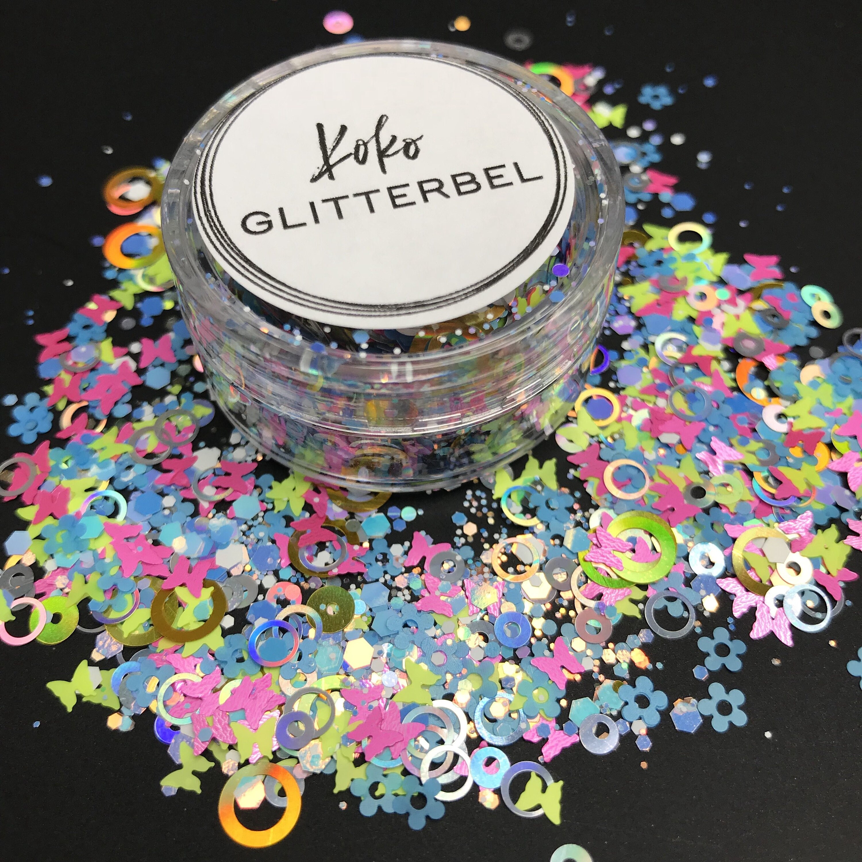 Butterfly Hoops Glitter Mix Nail Art Nail Supplies - Etsy