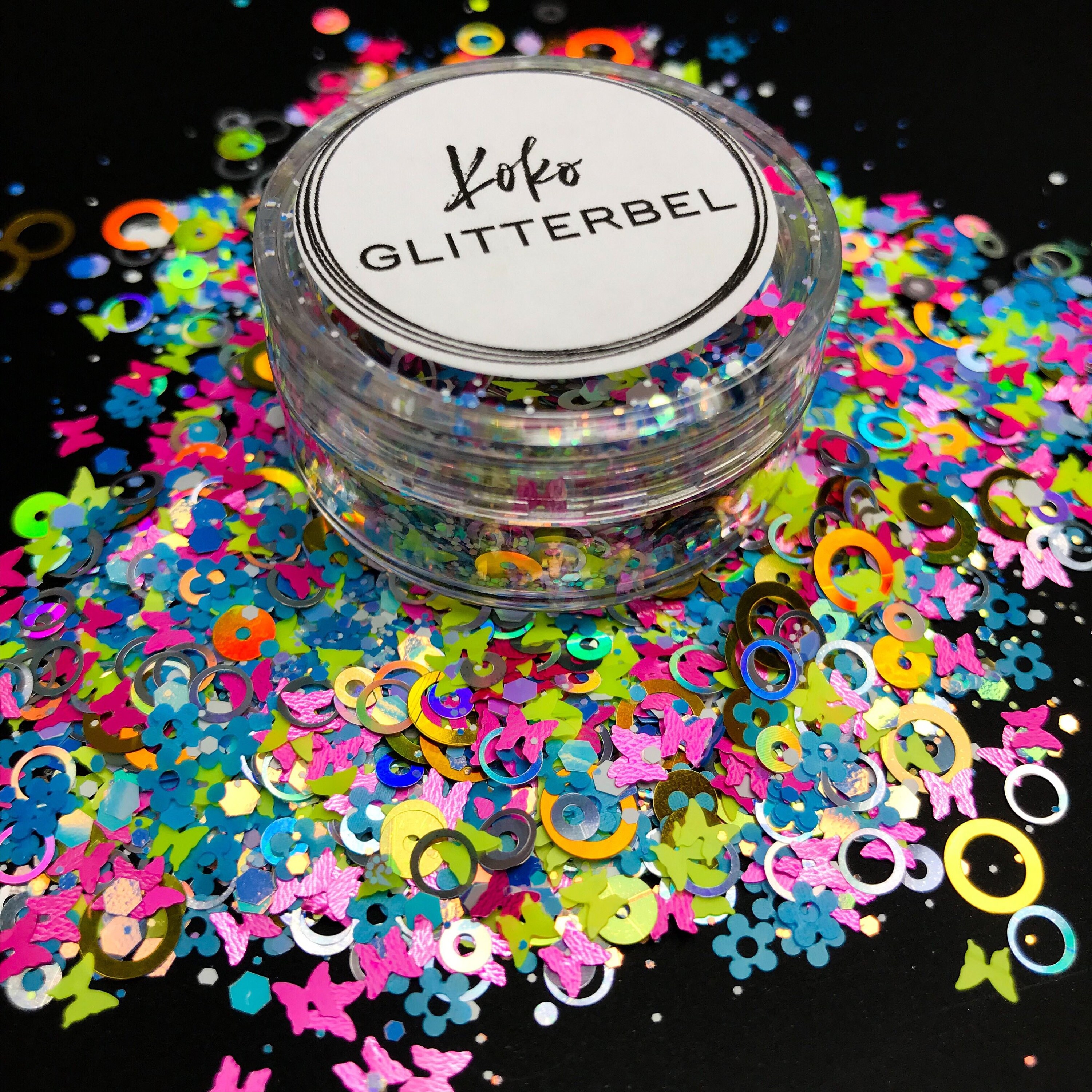 Butterfly Hoops Glitter Mix Nail Art Nail Supplies - Etsy