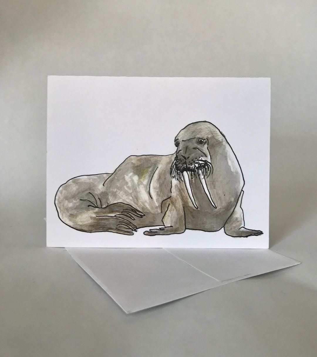 Walrus Greeting Card Thank You Card Thinking of You Card Love You Card ...