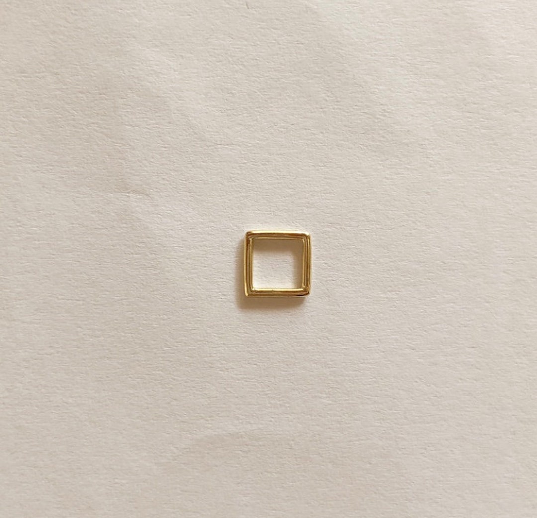 14k Small Solid Gold Square Pendant 14k Gold Pendant Solid Gold Pendant ...