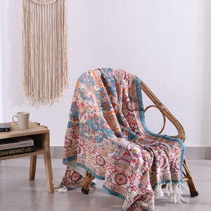 Luxury Rustic Cotton Wool Throw Rug Blanket Quilt Large Picnic Throw ...