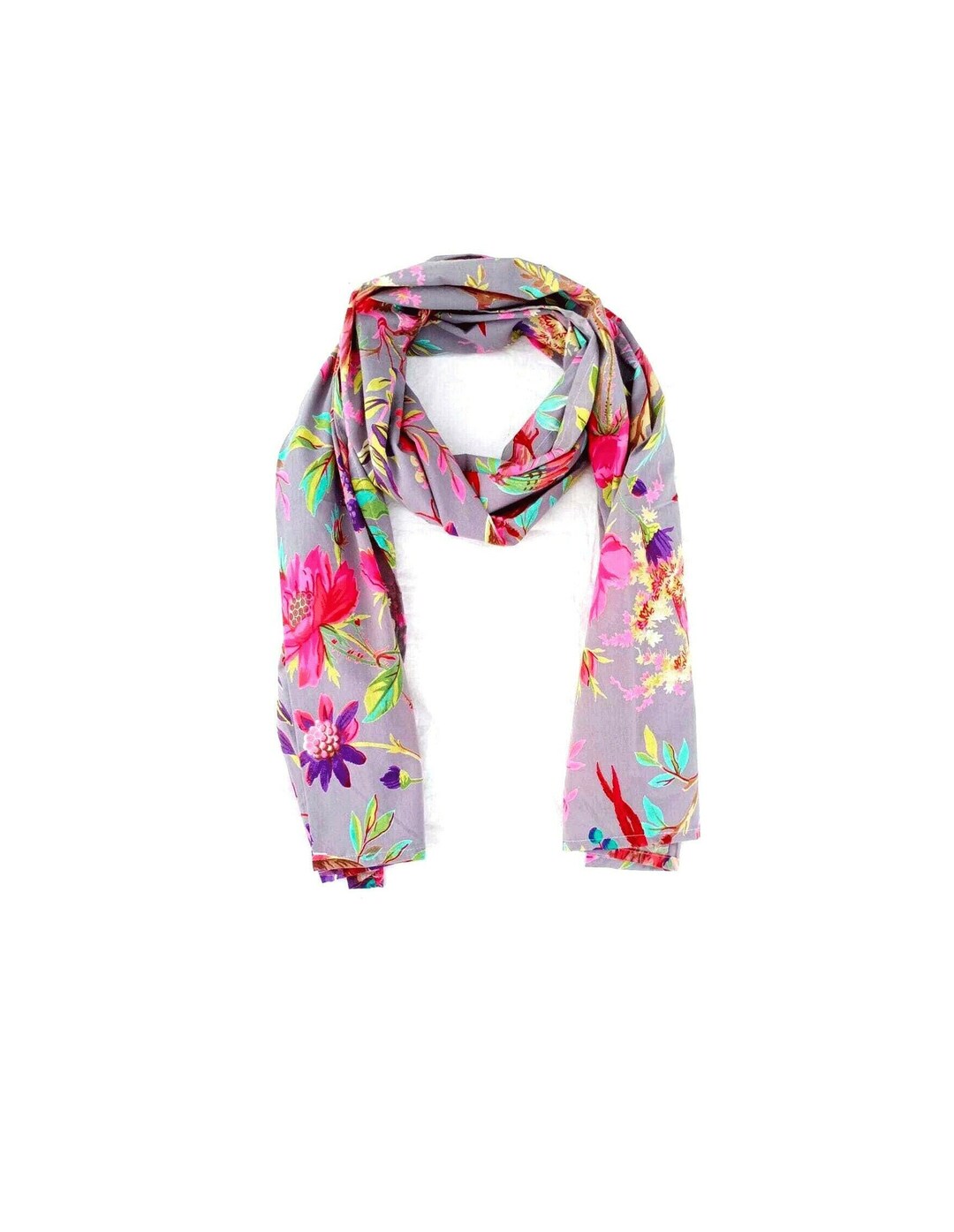 Bird Scarf, Bird Print Scarf, Tree Bird Scarf,spring Summer Scarf ...