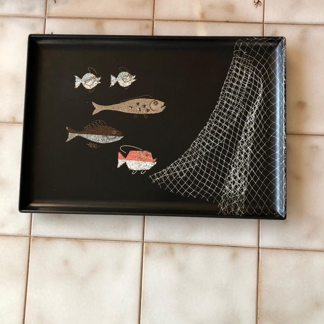 Vintage Couroc Fish and Net Tray by Couroc of Monterey - Calif. - Etsy