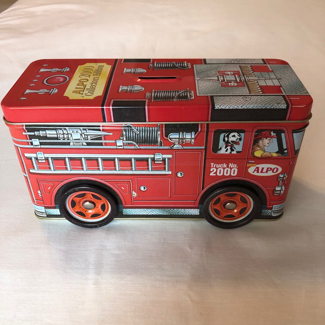 Vintage ALPO Dog Treat Tin Fire Engine Bank by Friskies - Etsy