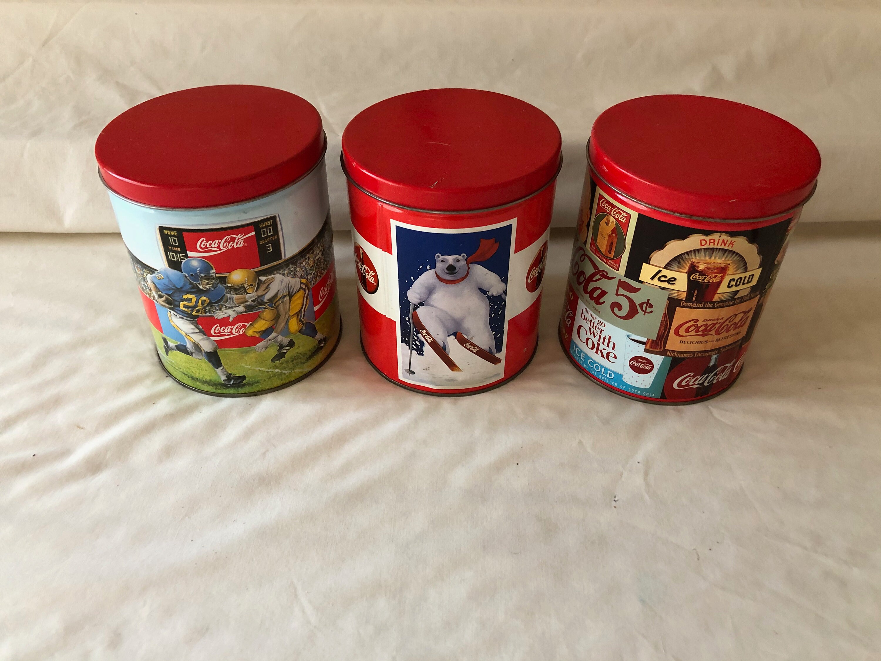 Vintage 1990's Coca Cola Metal Tin Containers | Etsy