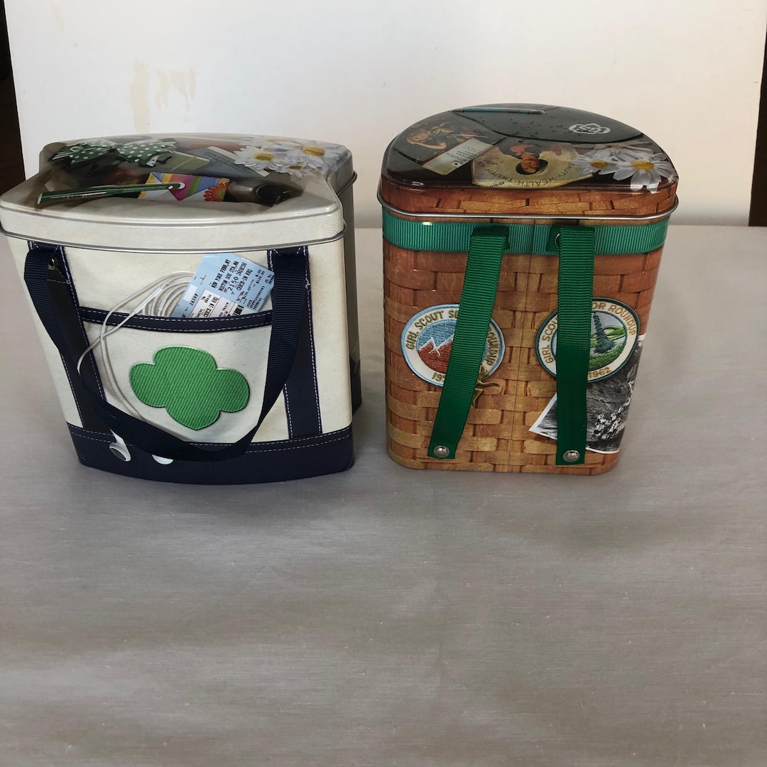 Vintage Girl Scout Cookie Going Places Tins - Lot of 2 - Etsy