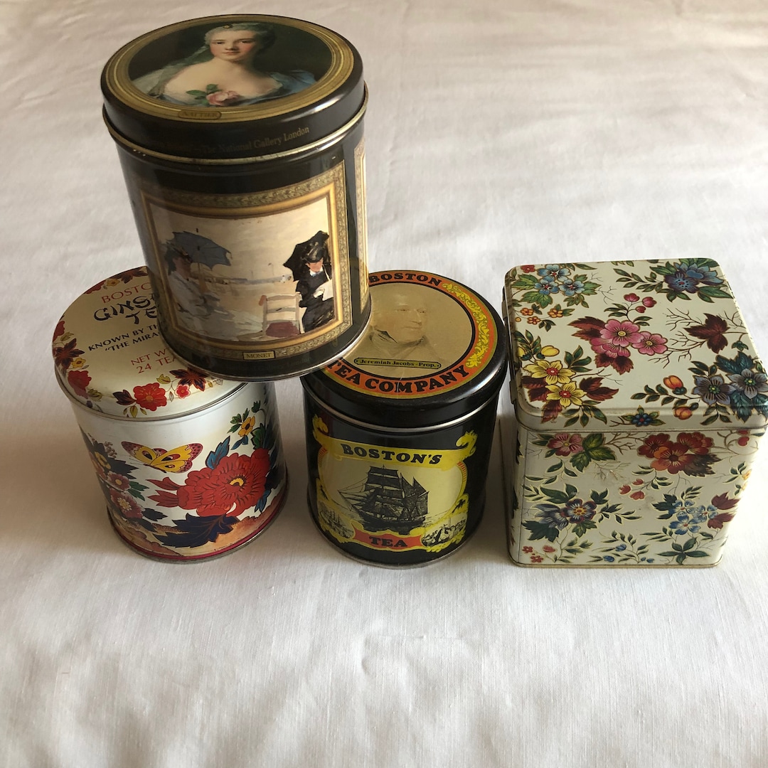 Vintage Tea Tins Boston England - Etsy