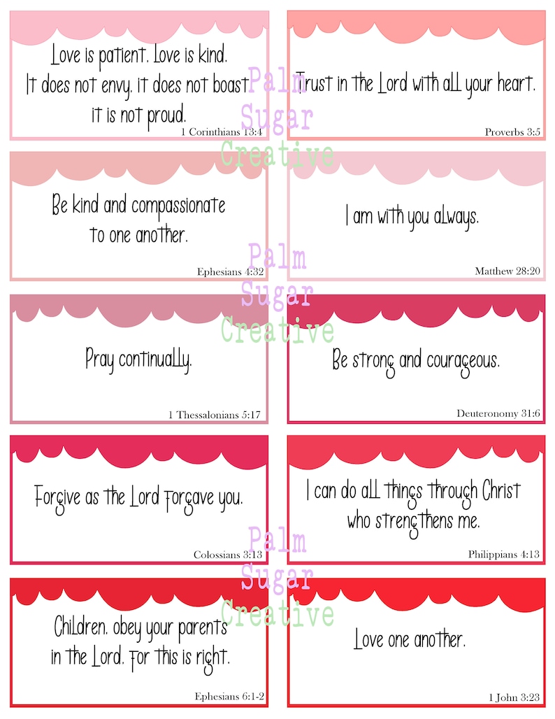 Printable Scripture Memory Cards, Digital Bible Verse Cards for Kids ...