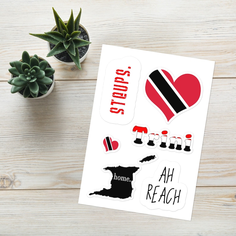 Trinidad Stickers, Trinidad and Tobago Sticker Sheet, Trinidad Flag ...