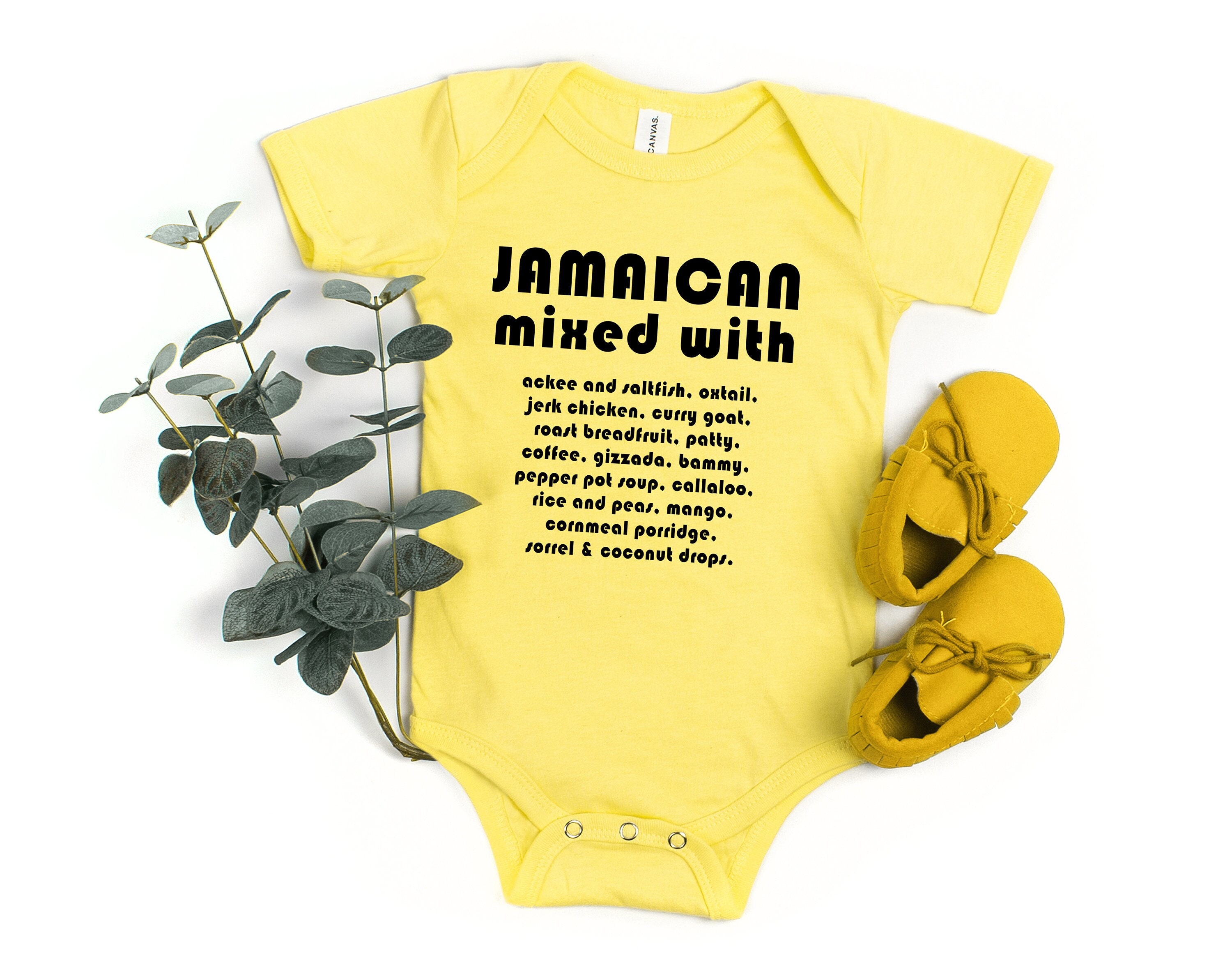 Jamaican Food Baby Onesie, Jamaican Baby Outfit, Jamaica Baby Tee - Etsy