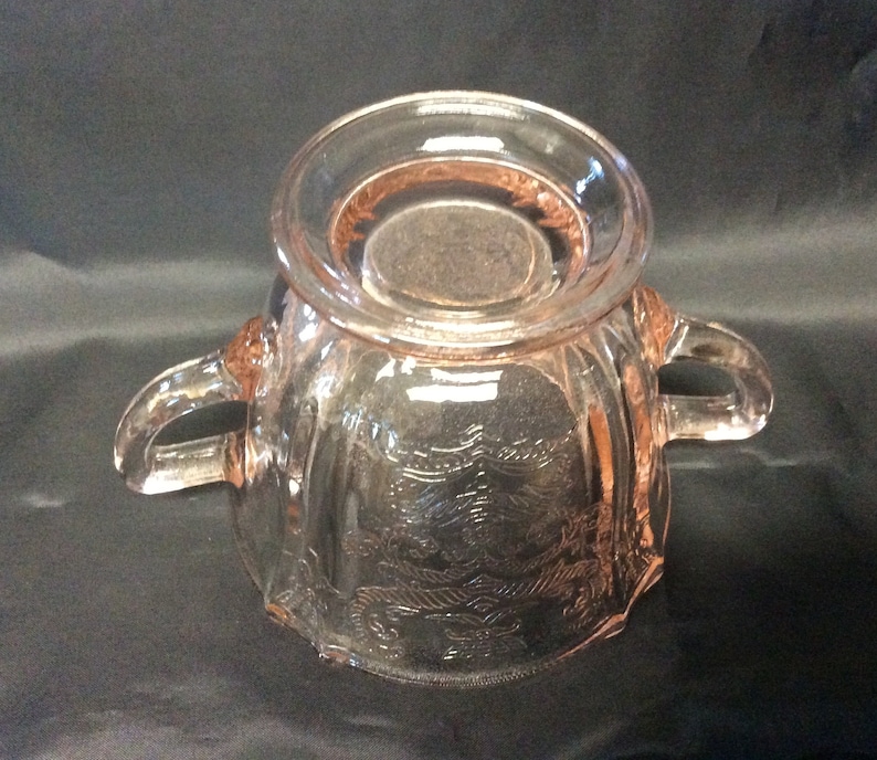 Indiana Glass Pastel Pink Madrid Pattern Creamer and Sugar Set, Vintage ...