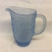 Ice Blue Frosted Satin Glass Pitcher Vintage Blue Glass - Etsy