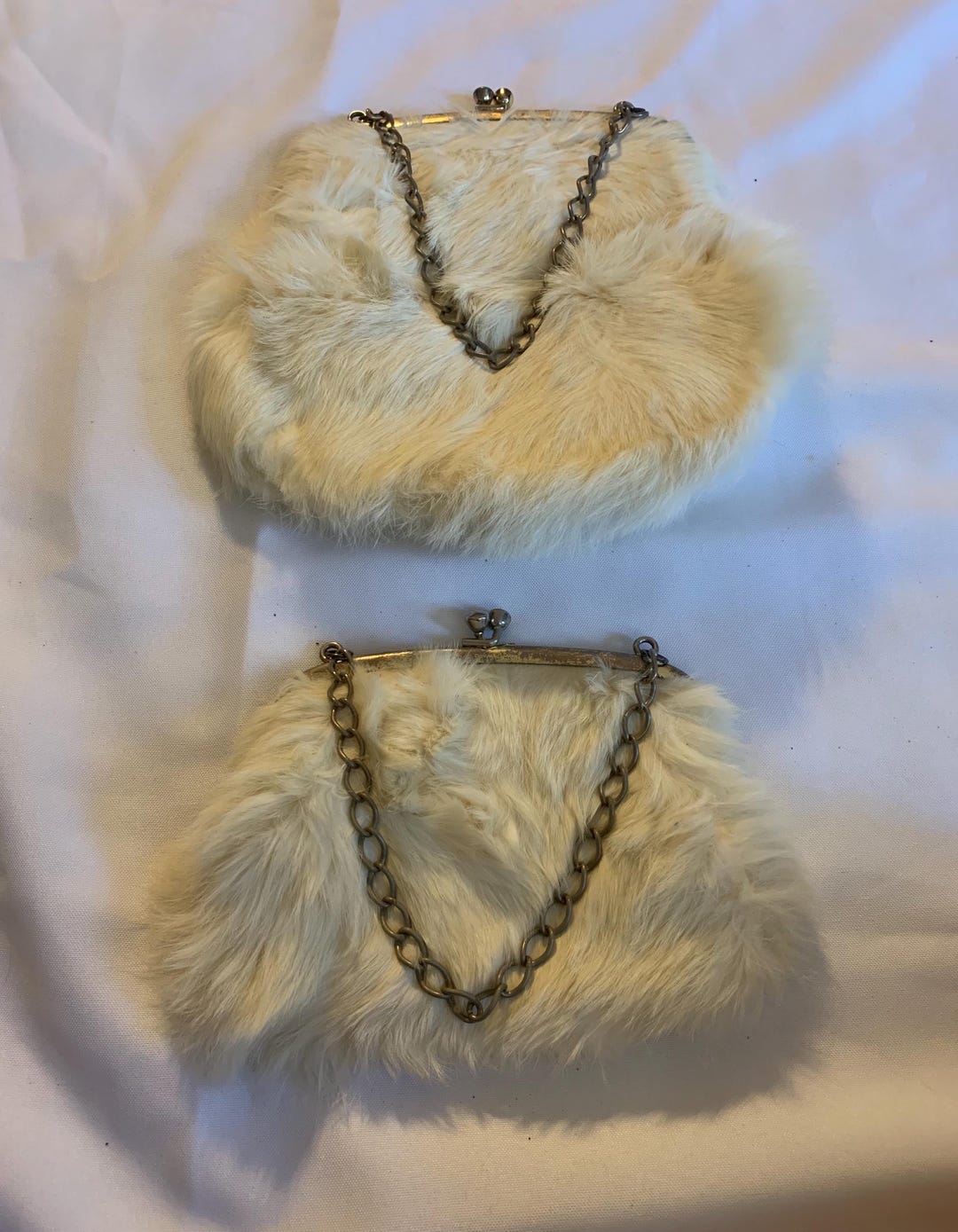 White Rabbit Fur Clutch Purses, Collectibles, Vintage Purses, Dress-up ...